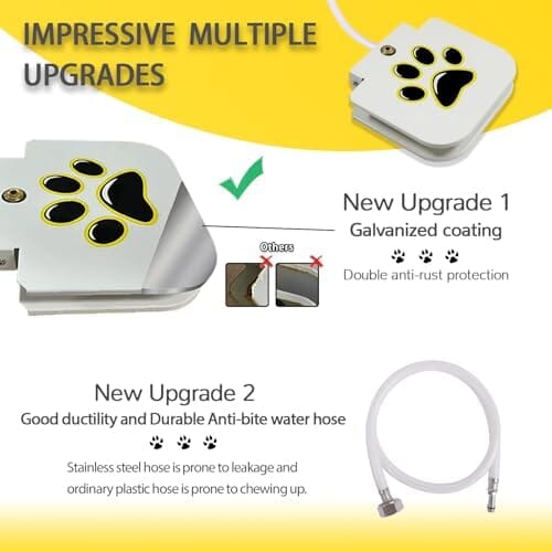 Dog Sprinkler Drinking Water Dispenser with Stainless Steel Braided Ho ...